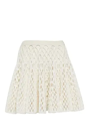 Alaïa High-rise Knit Miniskirt - Neutrals