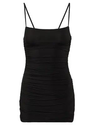 Wardrobe.NYC Ruched Mini Dress - Black