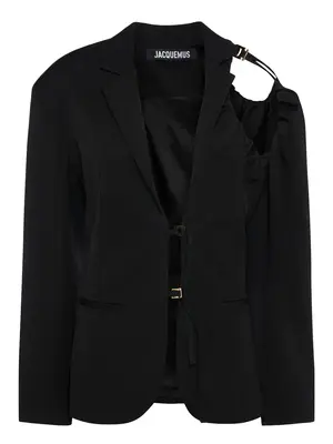 Jacquemus JACQUEMUS La Veste Galliga Wool Cutout Jacket Black