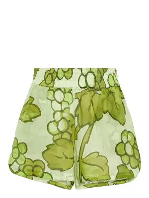 Etro Printed Ramie Shorts - Green