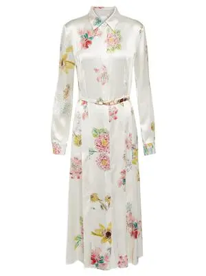 Gabriela Hearst Jane Floral Silk Midi Dress - Blue