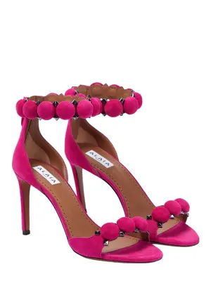Alaïa La Bombe Suede Sandals - Pink