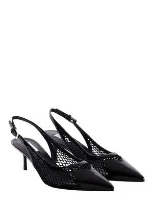 Alaïa Patent Leather Slingback Pumps - Black