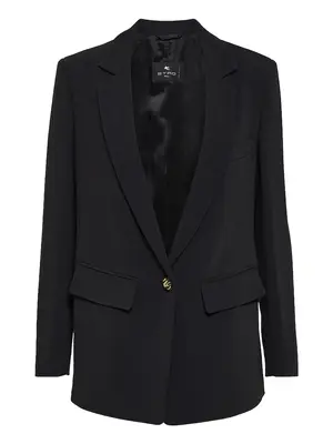 Etro Single-breasted Cady Blazer - Black