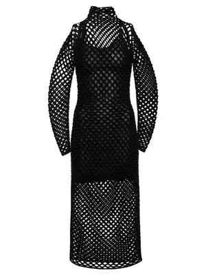 Alaïa Sheer Net Gown - Black