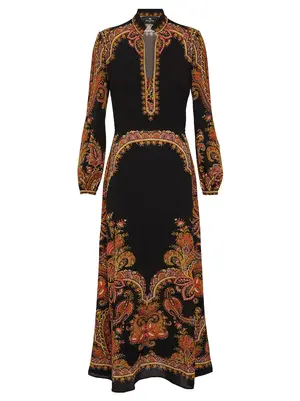 Etro Paisley Midi Dress - Black
