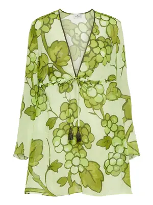 Etro Printed Ramie Tunic - Green