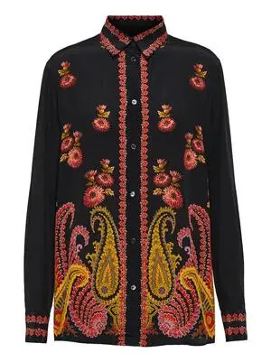 Etro Paisley Silk Blouse - Black