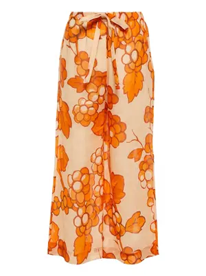 Etro Printed Ramie Pants - Orange