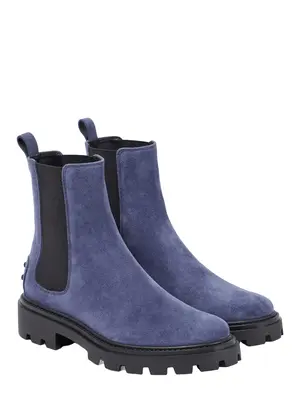 TOD'S Suede Chelsea Boots - Blue