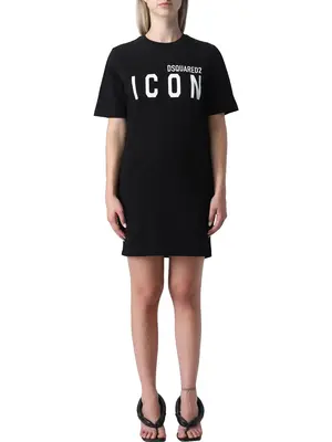 Dsquared2 Cotton T-shirt Dress - Black