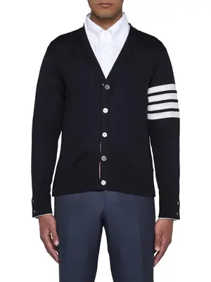 Thom Browne THOM BROWNE Four-Bar Cardigan Blue
