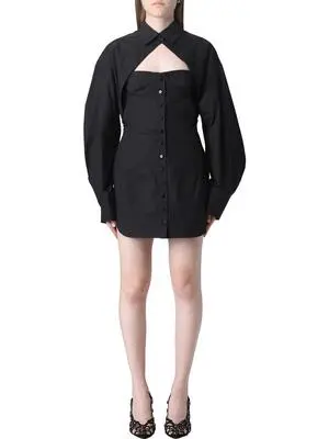 Attico Button-up Mini Dress - Black