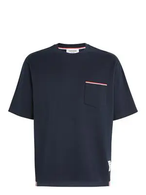 Thom Browne Cotton Oversized T-shirt - Navy