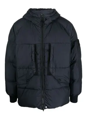 Stone Island Compass-patch Puffer Jacket - Blue