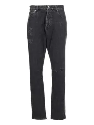 Brunello Cucinelli Dark-wash Straight-leg Jeans - Grey