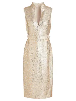 BADGLEY MISCHKA Badgley Mischka Sequined Mesh Midi Dress