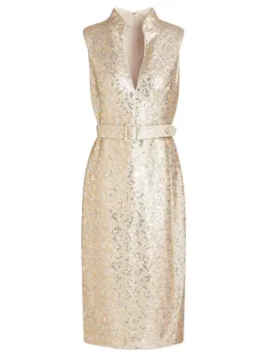 BADGLEY MISCHKA Badgley Mischka Sequined Mesh Midi Dress