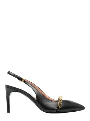 MOSCHINO 85mm Logo-lettering Slingback Pumps