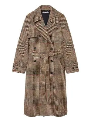 Stella McCartney Double-breasted Tweed Coat - Brown