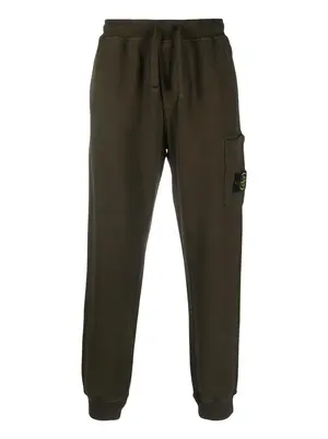 Stone Island Compass Patch Cotton Track Pants - Green