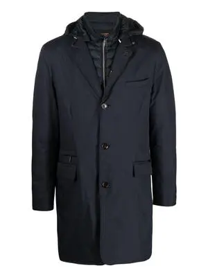 MOORER Redon Single-breasted Padded Coat - Blue
