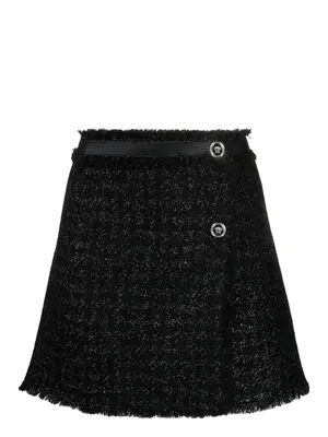 Versace Tweed Wrap Miniskirt - Black