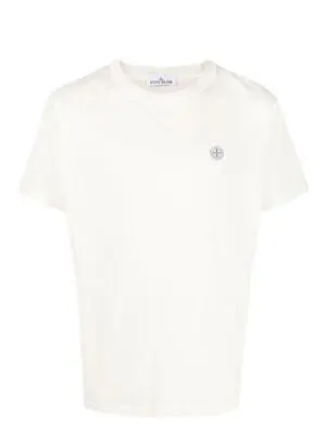 Stone Island Compass-patch Cotton T-shirt - Neutrals