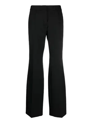 JIL SANDER Wool-cotton Wide-leg Trousers - Black