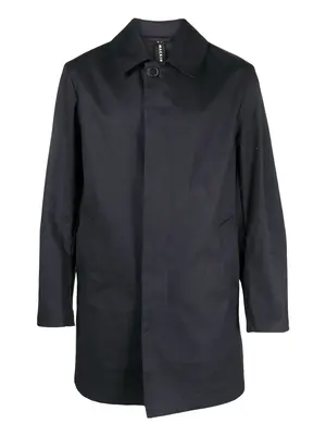 Mackintosh Single-breasted Cotton Raincoat - Blue