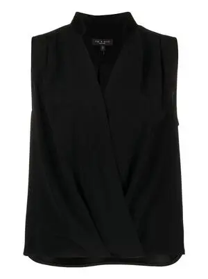 Rag & Bone Meredith Draped Satin Blouse - Black