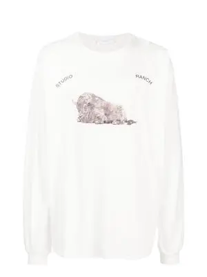 1989 STUDIO Graphic Print Cotton Sweatshirt - White