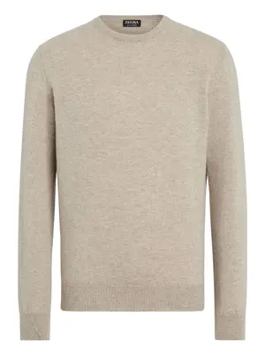 Zegna Oasi Crew-neck Cashmere Jumper - Neutrals