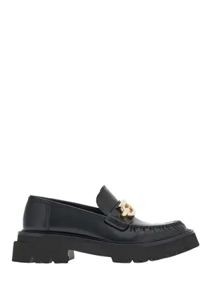 FERRAGAMO Gancini-buckle Leather Loafers - Black