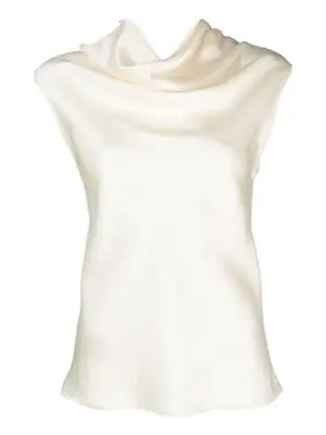 PHILOSOPHY DI LORENZO SERAFINI Satin Mock-neck Blouse