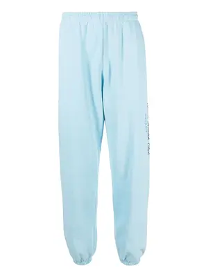 SPORTY & RICH Logo-print Cotton Track Pants - Blue