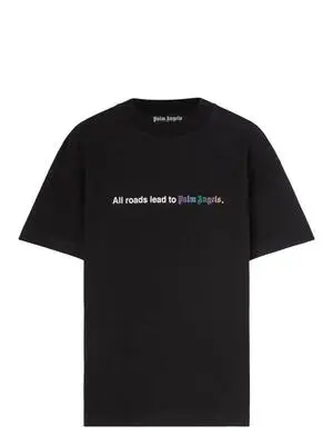 Palm Angels Logo-print Crew-neck T-shirt - Black