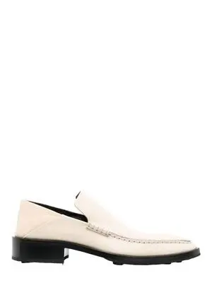 JIL SANDER Pointed-toe Leather Loafers - Neutrals