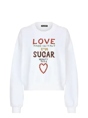 Dolce & Gabbana Crystal-embellished Sweatshirt - White