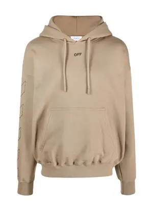 Off-White Off Stitch Cotton Hoodie - Neutrals