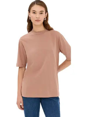 Tibi Tibi Mock Neck Tee Butterscotch