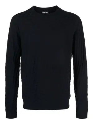 Giorgio Armani Crew-neck Knitted Jumper - Blue
