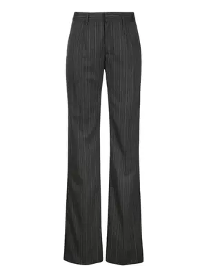 Alessandra Rich Pinstriped Tailored Trousers - Grey