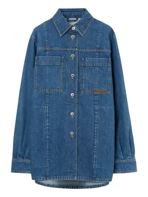BURBERRY Burberry Logo-Embroidered Denim Overshirt
