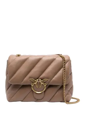 Pinko Love Big Puff Leather Shoulder Bag - Neutrals