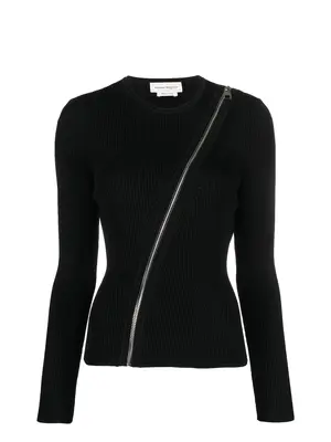 Alexander McQueen Zip-detail Sweatshirt - Black