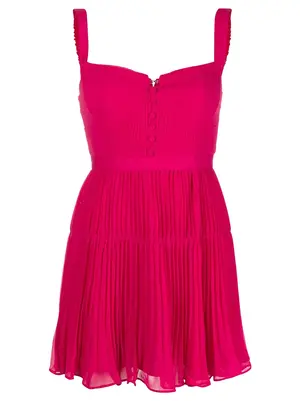 SELF-PORTRAIT Pleated Bustier Minidress - Pink