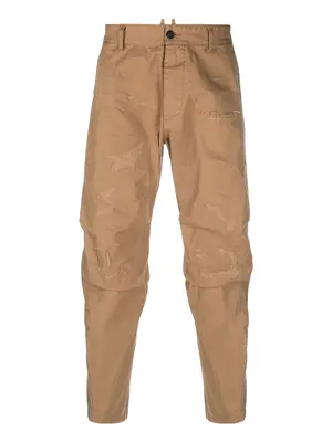 Dsquared2 Distressed Tapered Trousers - Neutrals