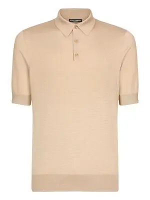DOLCE & GABBANA Short-sleeve Silk Polo Shirt
