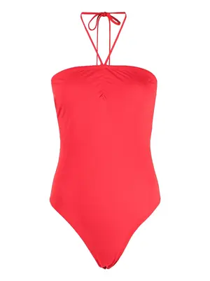Fleur Du Mal Halterneck Bodysuit - Red